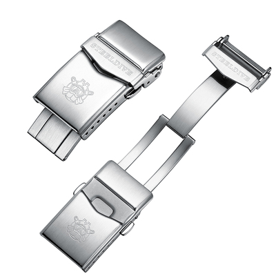 高级品质316L精钢潜水专用双保险折叠扣龟背18/22mm表带通用接口