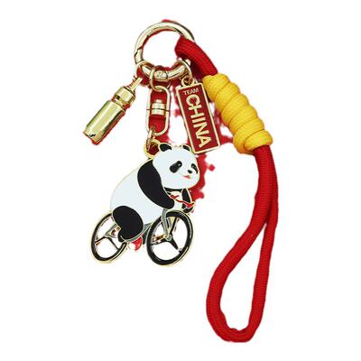 熊猫运动造型钥匙扣-自行车