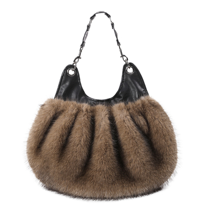 中古感毛绒贝壳包*肩带超美