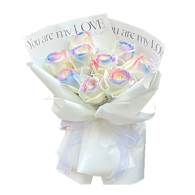 人鱼姬喷色玫瑰花束鲜花