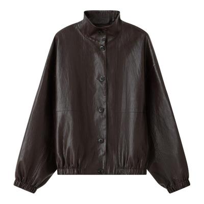 RUISHI芮时植丝绒皮领夹克外套