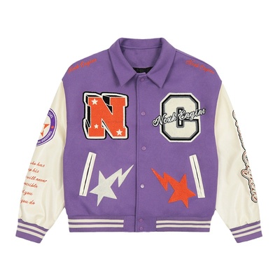美式重磅刺绣棒球服夹克