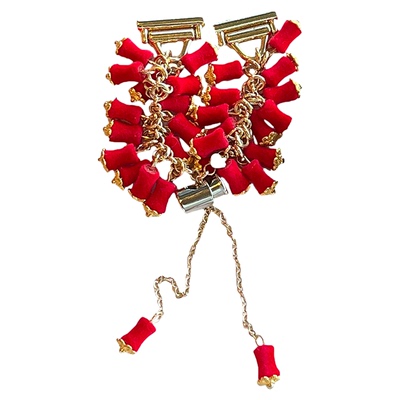 适用于applewatch手表带s11新年红苹果s10绒面s9鞭炮series串珠链式se3运动智能腕带ultra女款s8高级JY秋冬季