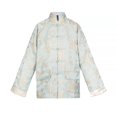 三省六部户部金线蝴蝶提花唐装