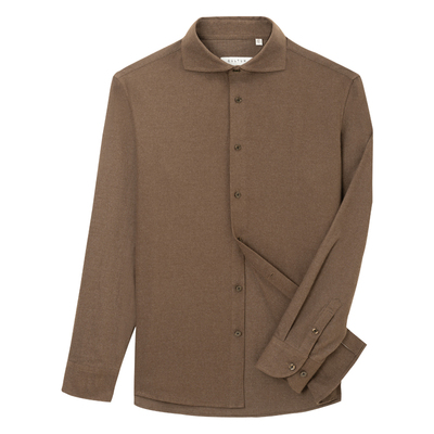 亲肤法兰绒温莎领长袖衬衫