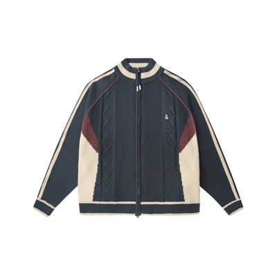 roaringwild拼接复古针织毛衣