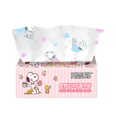 史努比6层加厚加大印花抽纸整箱