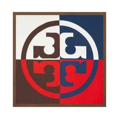 【季末礼遇】TORY BURCH 汤丽柏琦 拼色印花桑蚕丝方巾 160517