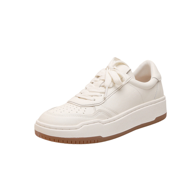 一三良品秋冬真皮厚底4cm小码34小白鞋女系带运动德训鞋百搭板鞋