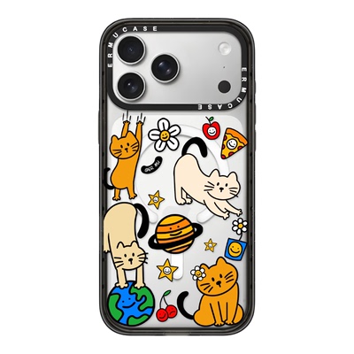 适用于苹果iPhone17ProMax手机壳16PM磁吸防摔TPU透明黑框硬壳喵的星球乐园原创男女卡通可爱ins风高颜值ERMU