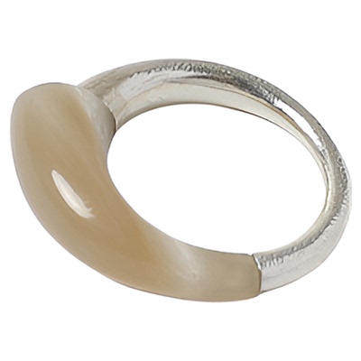 OLIO E ACETO X OUDE WAAG 25秋冬 优雅大气纯银白牛角智慧戒指