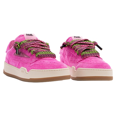 P448 BRIXTON女款Logo鞋尾彩色系带荧光粉休闲运动鞋