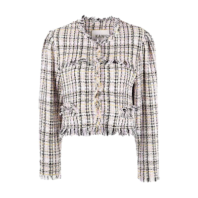 iu同款粗花呢短款外套