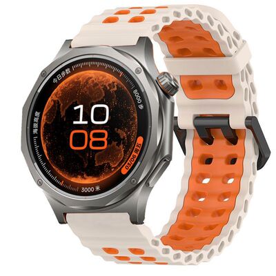 适用OPPOWatchX3表带oppowatchS海洋双排扣硅胶华为gt6透气防汗X2