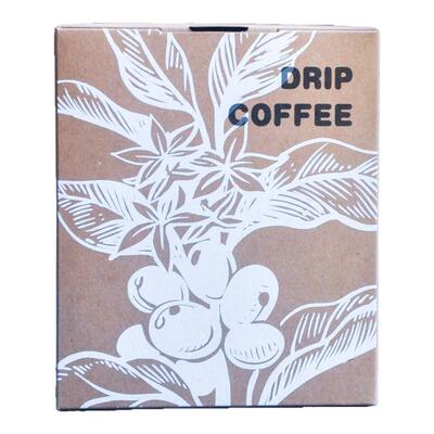 10个5包装牛皮色云南挂耳咖啡包装盒手绘风格咖啡豆图案礼品盒