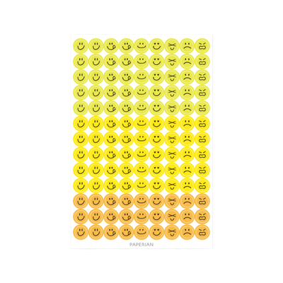 paperian韩国彩色笑脸diy标记