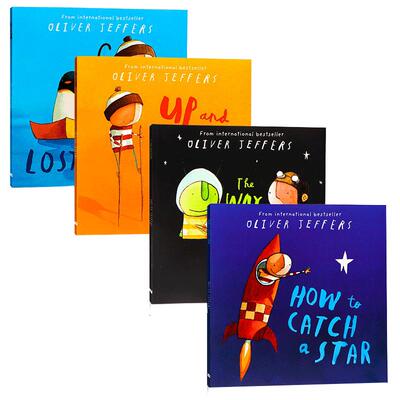 智慧小孩亲子绘本4册 名家Oliver Jeffers 英文原版绘本 Lost and Found Up and Down The Way Back Home