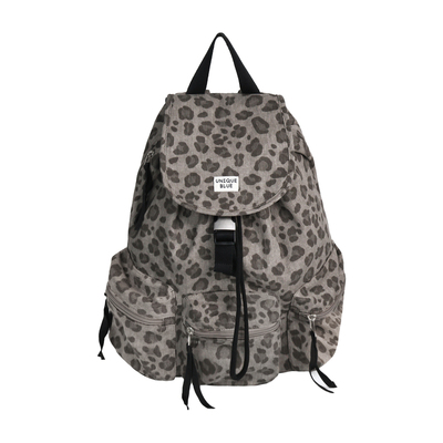 吸睛小众大容量甜酷风豹纹双肩包