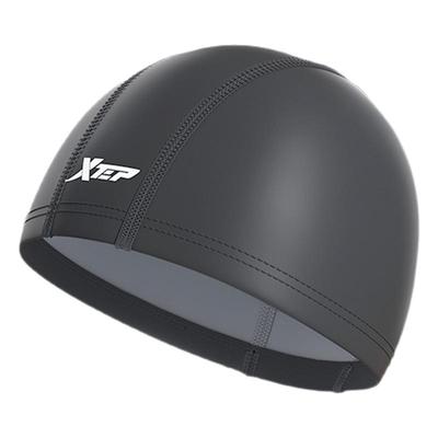 特步成人游泳帽舒适护耳训练专用