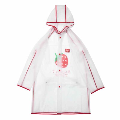 儿童雨衣小学生透明印花全身