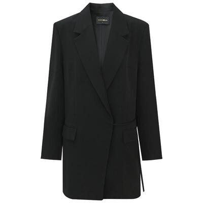 通勤极简风长款系带西装