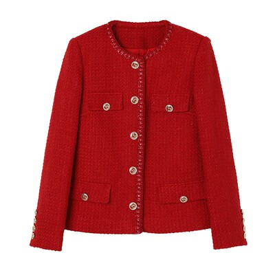 名媛贵妇千金通勤羊毛呢西装香风