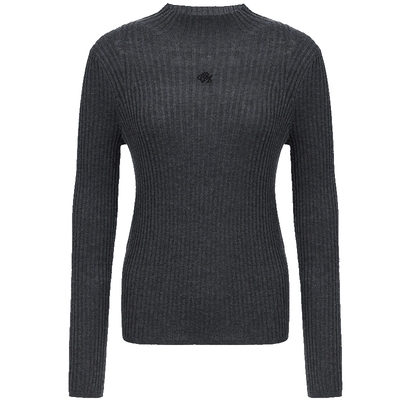 ONLY字母刺绣修身长袖针织衫