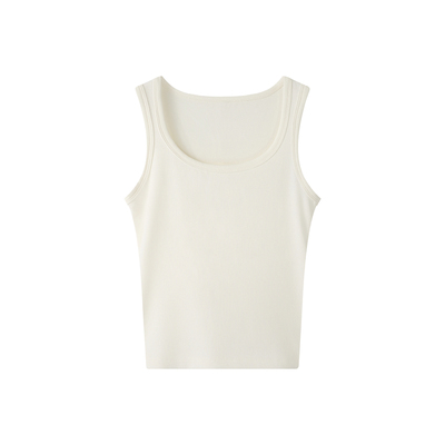 小禾【肯豆背心】桑蚕丝棉亚麻螺纹清爽顺滑质感透气内搭打底背心