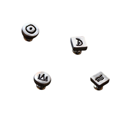 甲骨文日月山川通体足银养耳耳钉