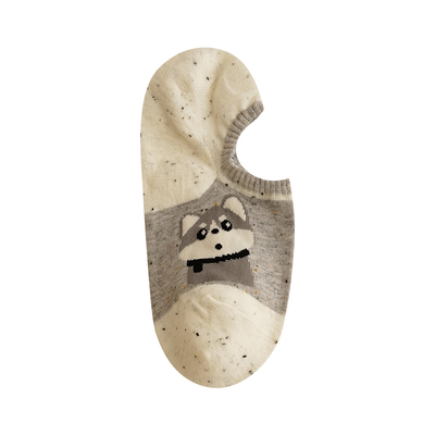 Himade socks隐形卡通柯基小狗小熊猫短袜女硅胶防滑浅口船袜