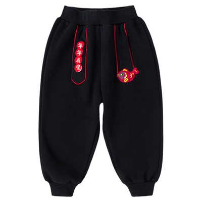 嘟嘟家儿童拜年服红色喜庆新年装唐装裤子冬季宝宝男童衣服新中式