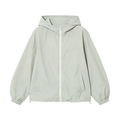 DPLAY2026年夏季新款绿色上衣女通勤休闲运动宽松显瘦工装风外套