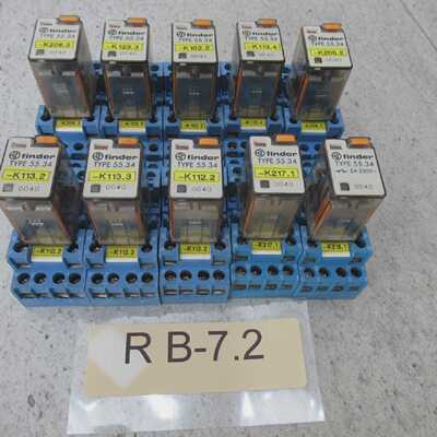 10 X finder 55.34 Relé 7A 250VAC Bobina 230VDC 10 finder 94