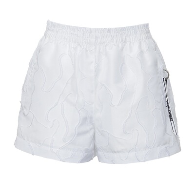 OBEG欧碧倩秋冬提花工艺短裤女高腰宽松阔腿10421116