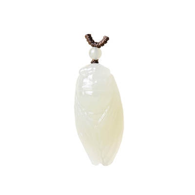 青白玉蝉吊坠男女款玉坠