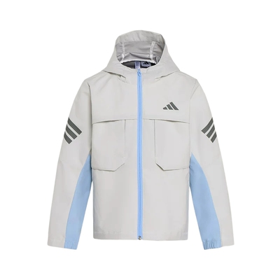 adidas阿迪达斯运动休闲连帽外套26春新款男大童梭织夹克 KG5958