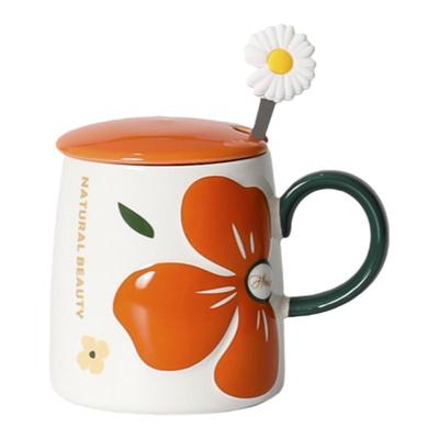 YOURSMILINGFACE花朵水杯带盖