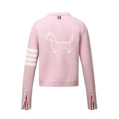 [24期免息]THOM BROWNE女士羊毛HECTOR图案圆领开衫