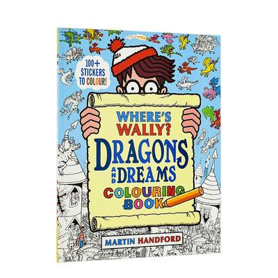 【现货】Where's Wally 沃利在哪里？龙与梦涂色书 威利在哪儿? 少儿涂画互动游戏书 英文原版【善优童书】