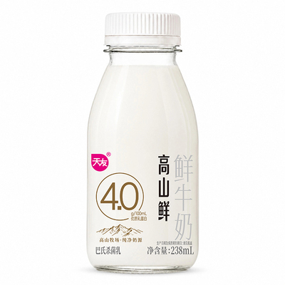 天友鲜奶高山鲜4.0鲜牛奶238ml
