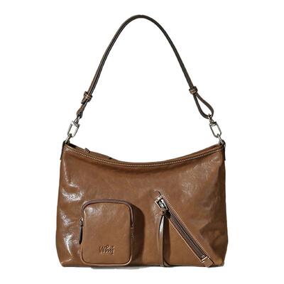 WHY女包单肩Hobo包植鞣皮小众设计多口袋包大容量百搭通勤斜挎包