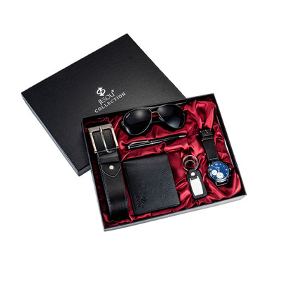 Quartz Wrist Watch Leather Wallet Gift Set for Boyfriend men
