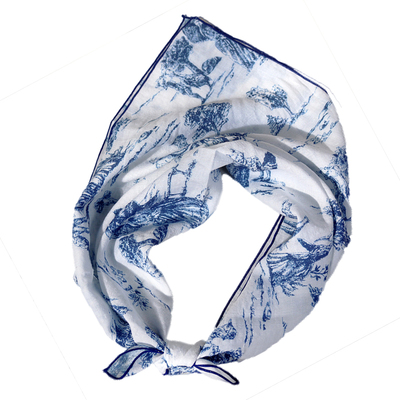 常乡缘四季印花66%棉丝巾方巾