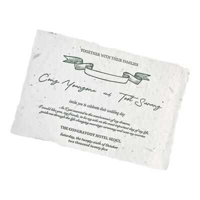 hellopaper种子纸喜帖婚礼邀请函