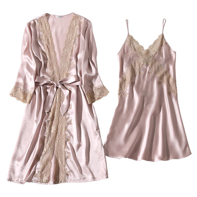 珊目尔性感春秋两件套真丝睡衣女