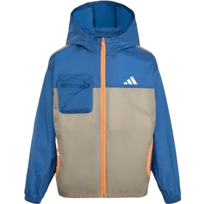 滔搏adidas阿迪达斯儿童运动休闲健身撞色梭织夹克连帽外套KH0263