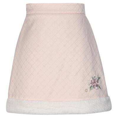 森女部落原创国风新中式格子图案绒边裙摆半身裙新款女秋冬款