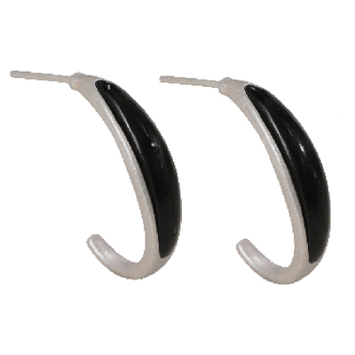 LOPHNE法式C型黑玛瑙耳钉