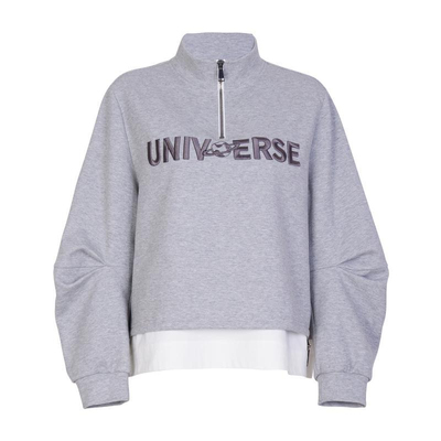 婉甸2025年秋季新品假两件拼接卫衣宽松休闲长袖拉链1243Y01DMBYX