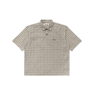 Metalwood宽松格纹短袖套头Polo